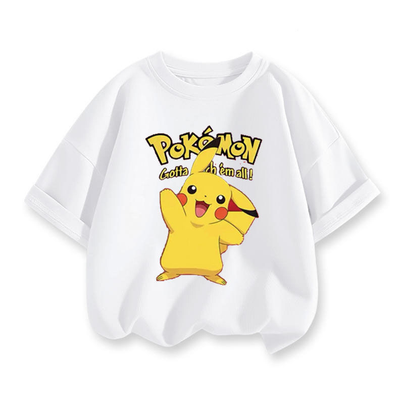 100 ~ 160 Pikachu Niños Niñas Verano Camisetas De Media Manga Pokemon ...
