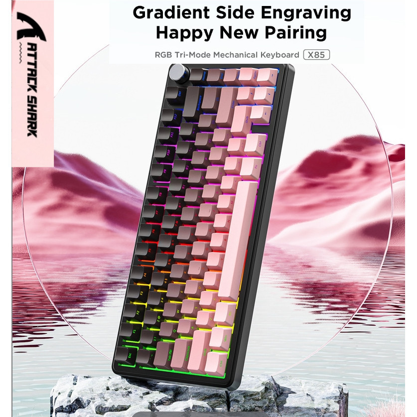 2024 Nuevo Estilo Attack Shark X85 Teclado Mecánico Rgb Tres Modos Inalámbrico Bluetooth 2.4g ...