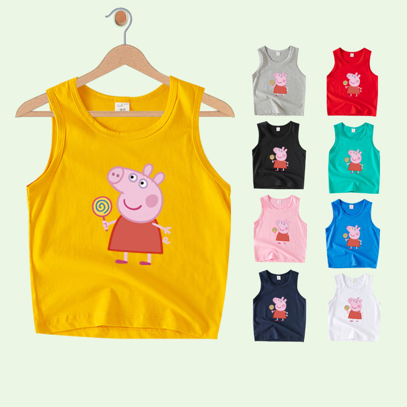 Lindo Peppa Pig Dibujo Animado Niños Pequeños Sando Tank Top 100 % ...
