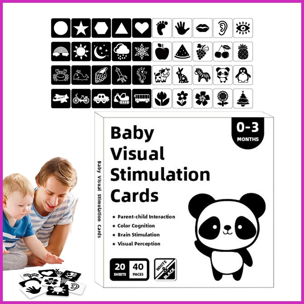 Tarjetas Visuales Para Niños Blanco Y Negro Flash Para Bebés ...