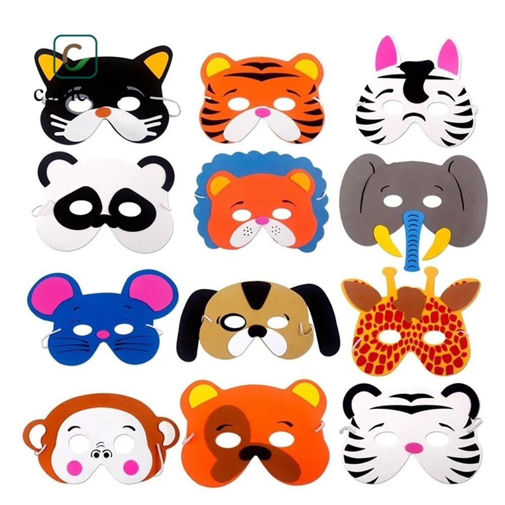 COOLCELLS 12pcs Máscara De Fiesta , Máscaras De Animales De Espuma EVA ...