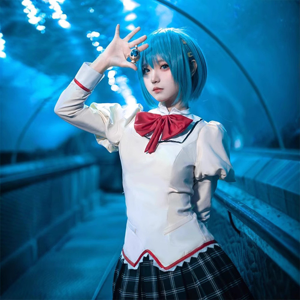 Chica Mágica Madoka Cosplay Uniforme Escolar Shikame Yuan Xiaomei Yan ...
