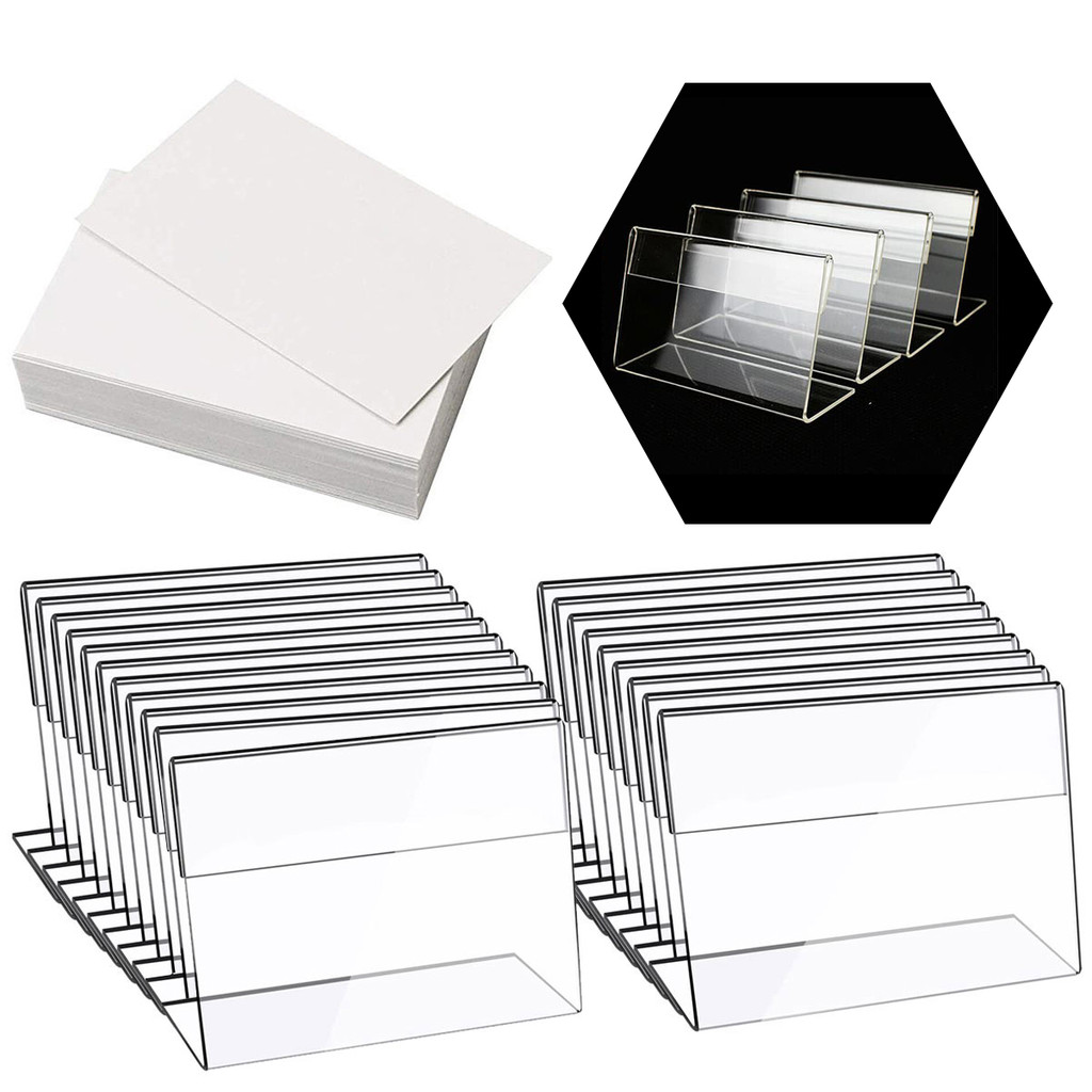 20Pcs Sign Display Holder Price Name Card Tag Sign Label Counter Top ...