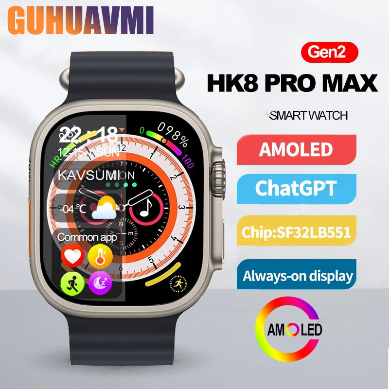 HK8 Pro Max Gen2 ChatGPT Reloj Inteligente Hombres AMOLED Smartwatch ...