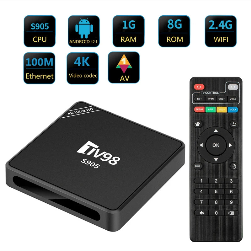 TV98 S905 Android TV BOX HD 4K WiFi 4G Amlogic S905 Quad core Android ...