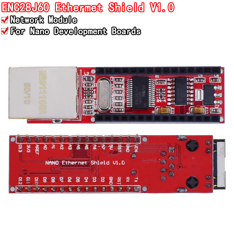 ENC28J60 Ethernet Shield V1.0 Para arduino compatible Nano 3.0 RJ45 ...