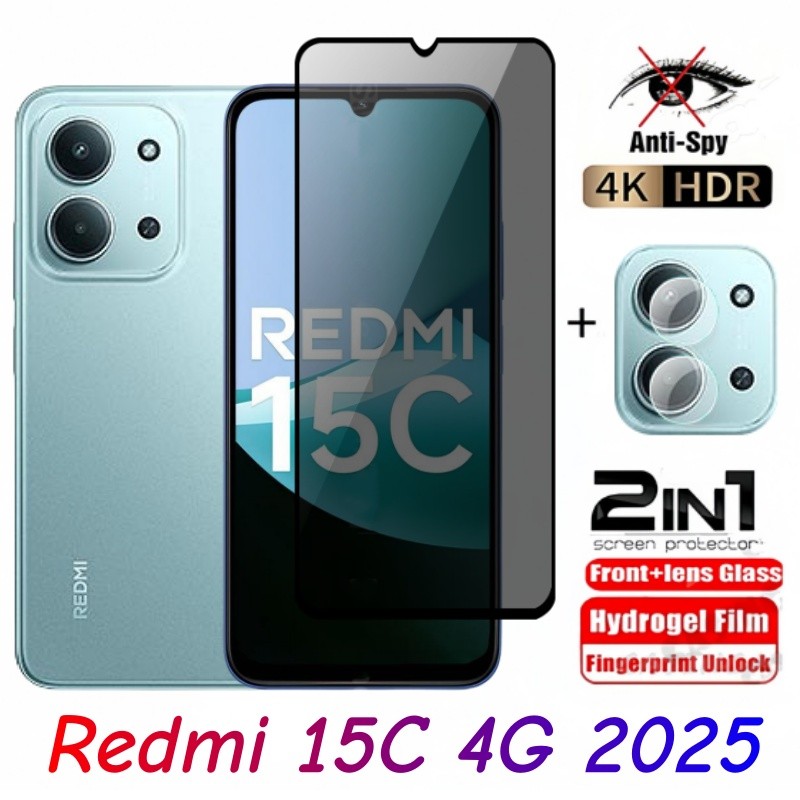Para Redmi 15C 4G 2025 Protector De Pantalla Privado De Vidrio Templado ...