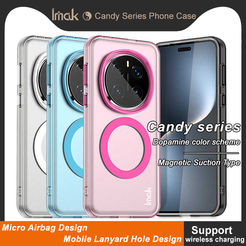 Para Honor Magic7 Pro Caso Imak Caramelo TPU Marco + PET Placa Dura Cubierta Magnética Magic 7 ...