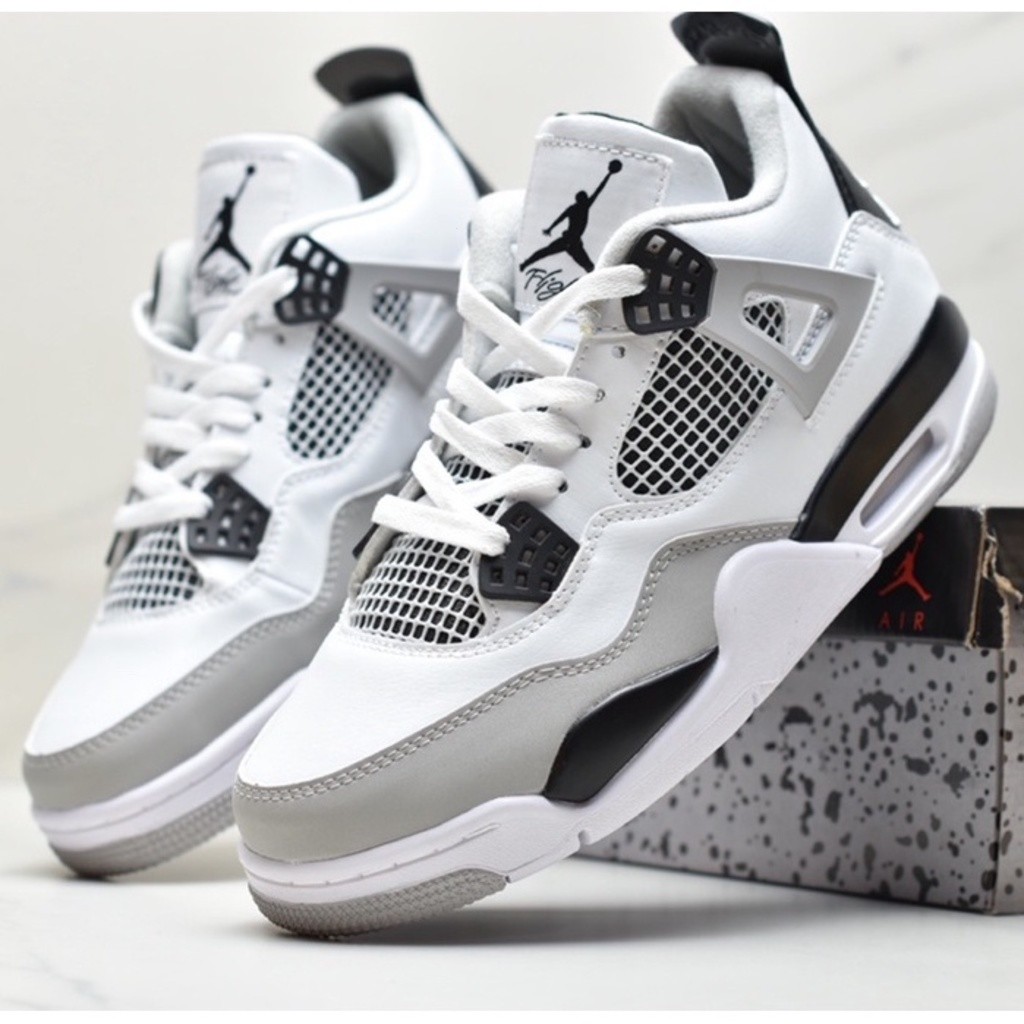 Retro air jordan 4 baloncesto zapato original Blanco oreo JZWB | Shopee ...