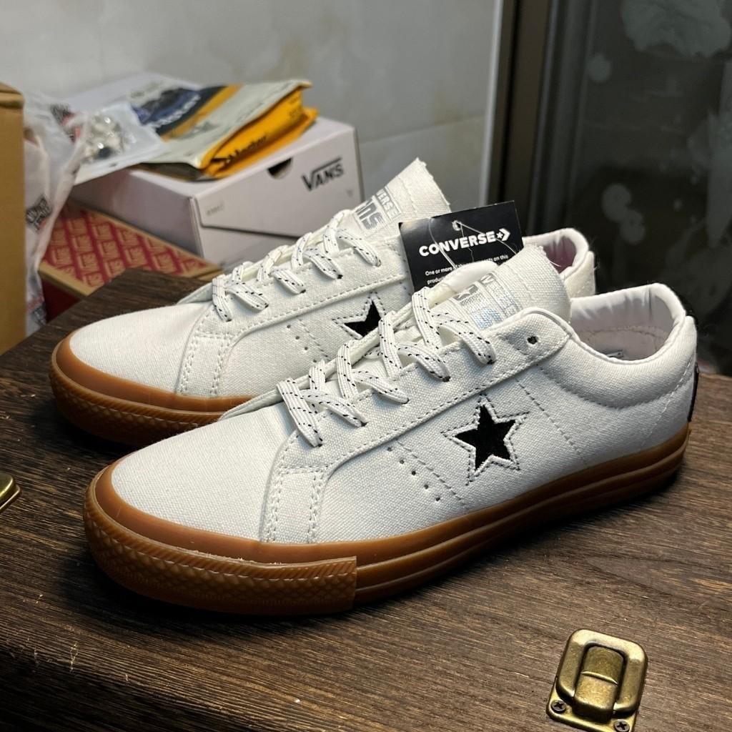 2024:Converse una estrella Pro blanco caucho crudo zapatillas casual ...