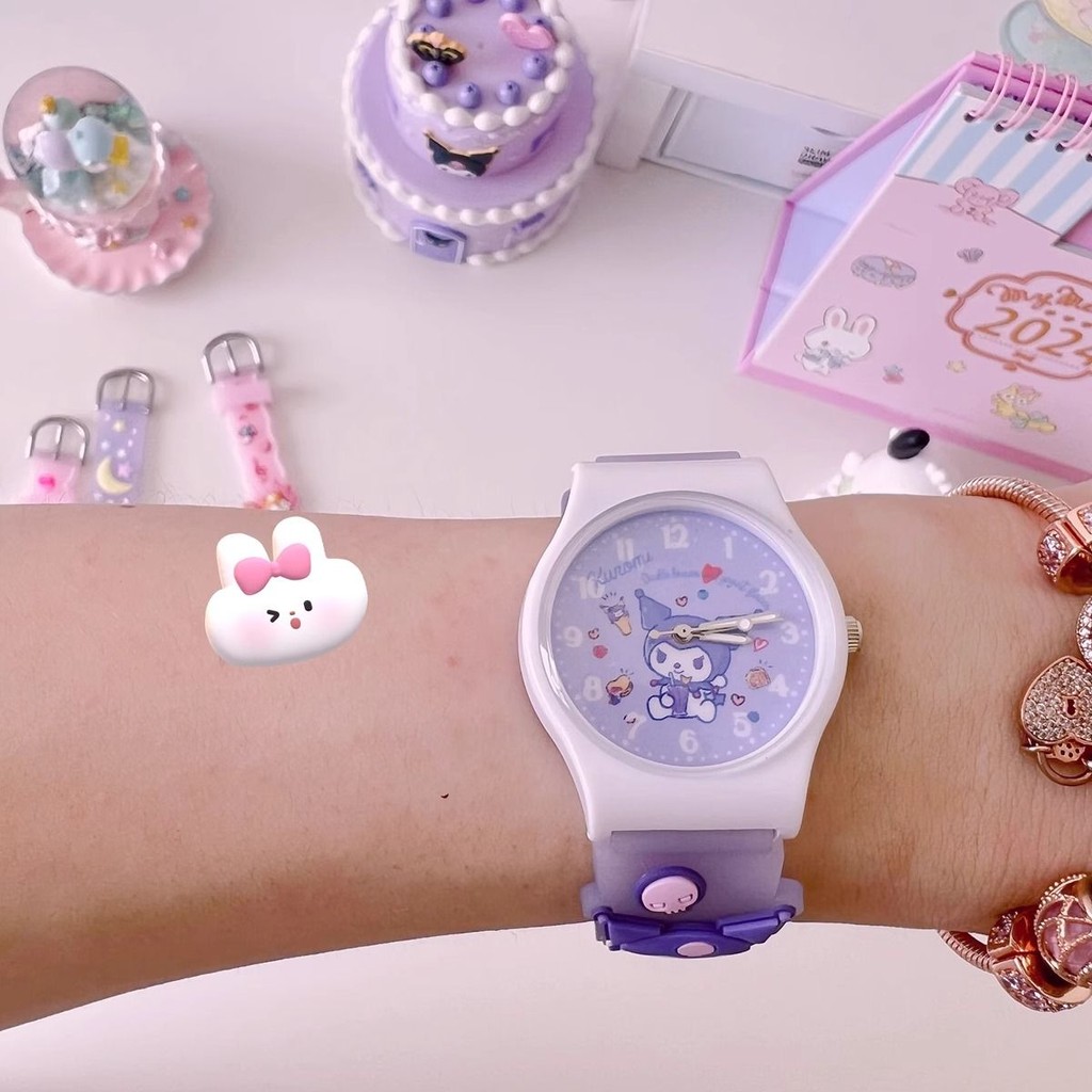 KT Cat Kuro Reloj Para Niños Niñas 2024 Niño Mudo Jade GuKT 猫 库 洛 儿童 手表 ...