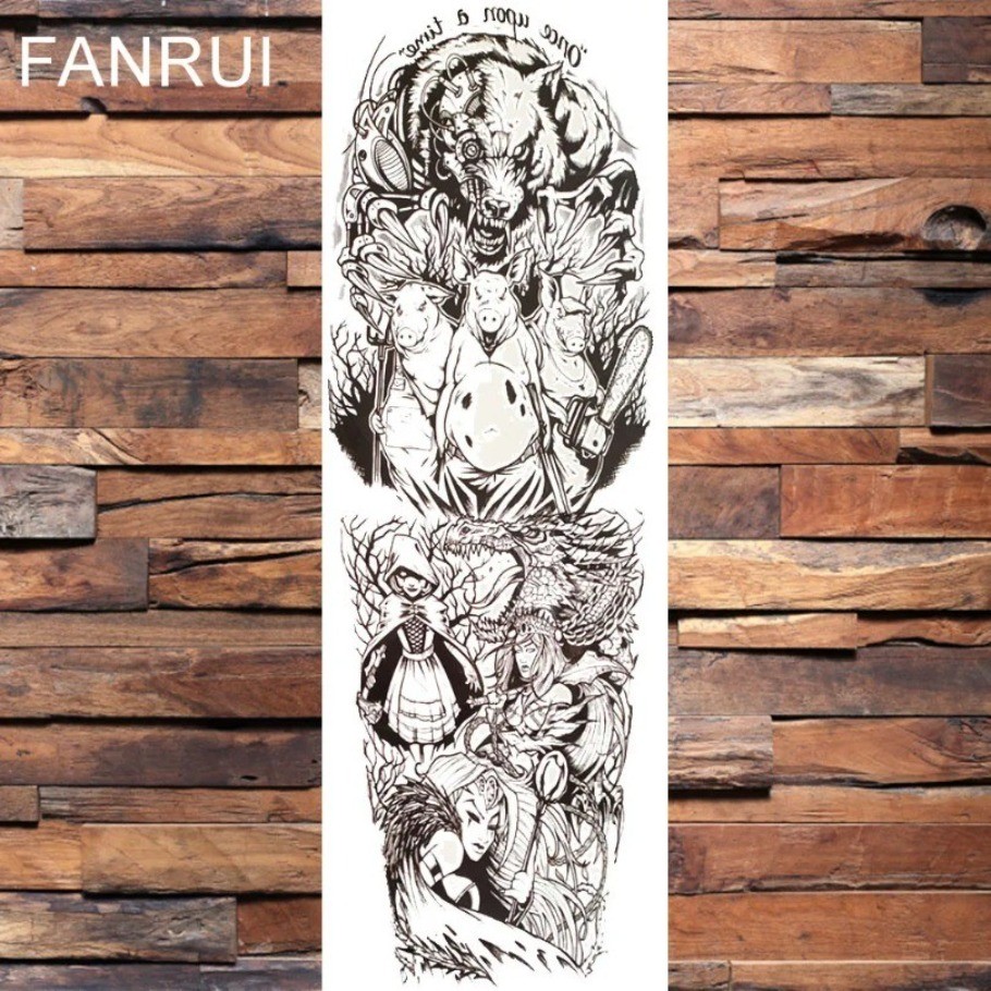 FANRUI Acuarela León Búho Tatuajes Temporales Para Hombres Mujeres ...