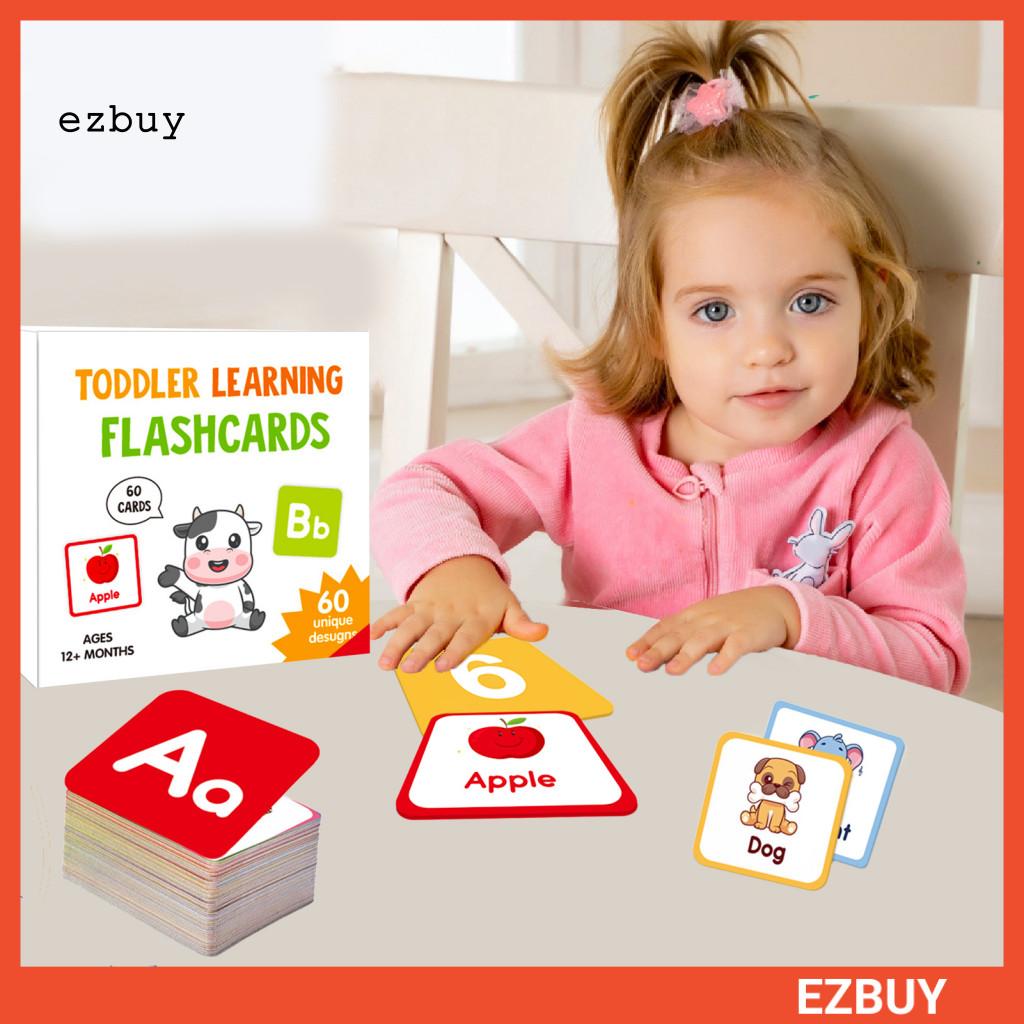 [EY] Tarjetas Educativas Flashcards Set 60pcs Niños Flash Cards Para El ...