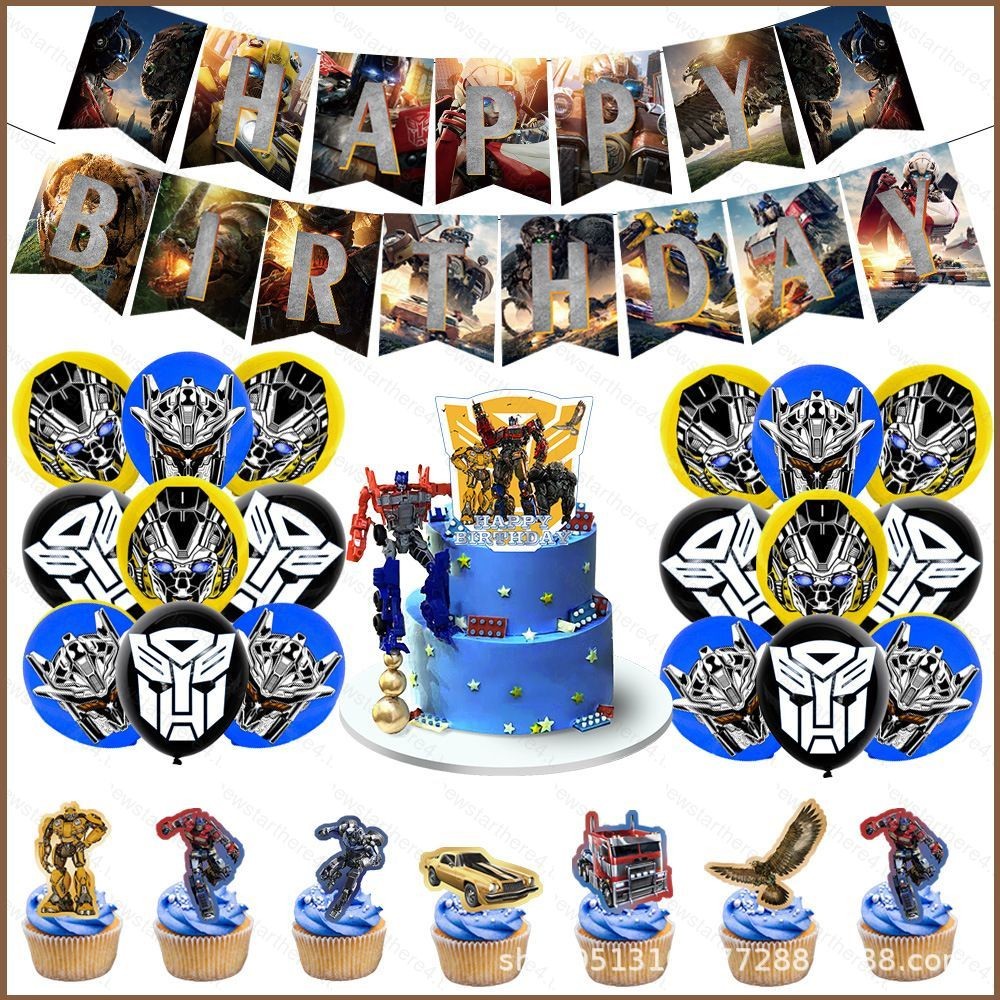 NS4 Transformers Tema Niños Fiesta De Cumpleaños Decoraciones banner ...