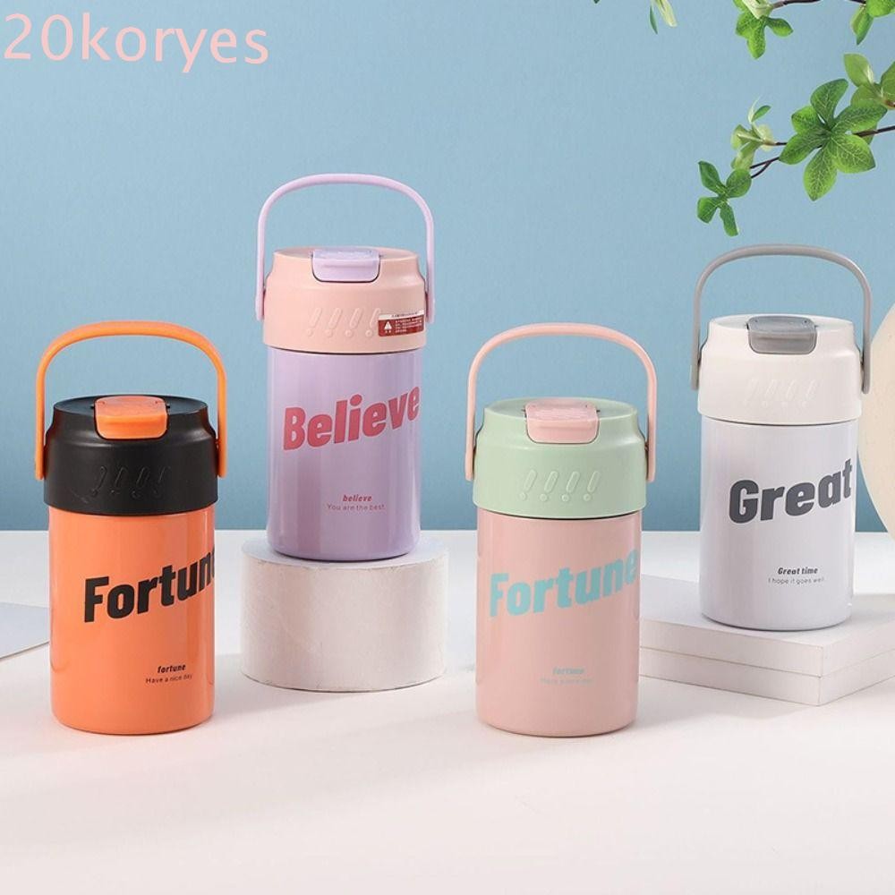 Thermos KORYES Mango Taza Termo De Acero Inoxidable , 316 Con Pajita ...