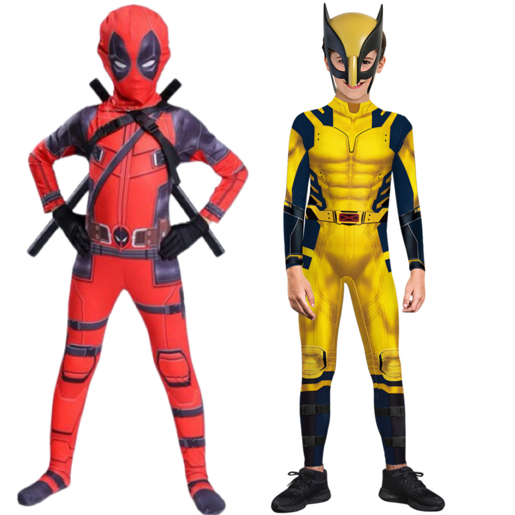 Deadpool Wolverine Guardaespaldas Superhéroe Cosplay Bodysuit ...