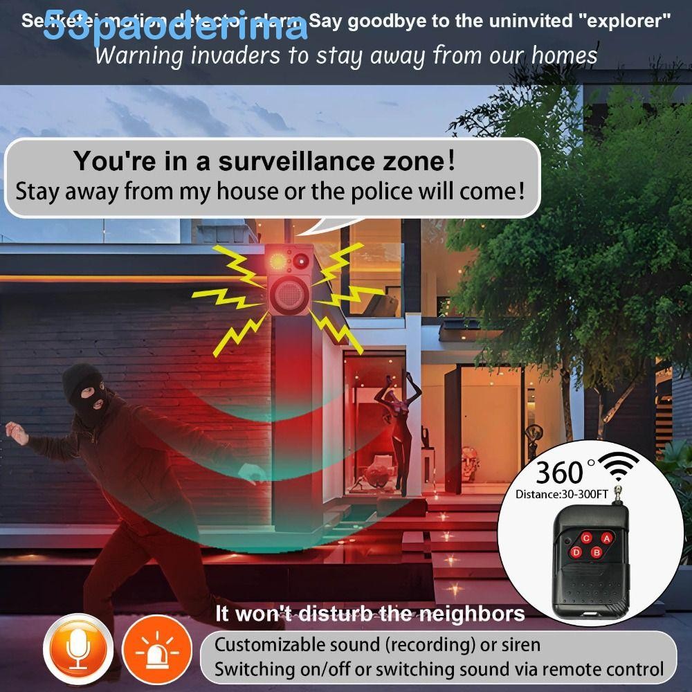 PAODERIMA Alarma Solar , Ladrido Del Perro Audible Y Visual Luz De Con ...