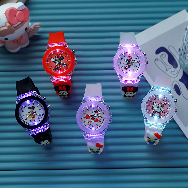 Reloj De La Escuela Primaria De Silicona Luminosa De Dibujos Animados ...