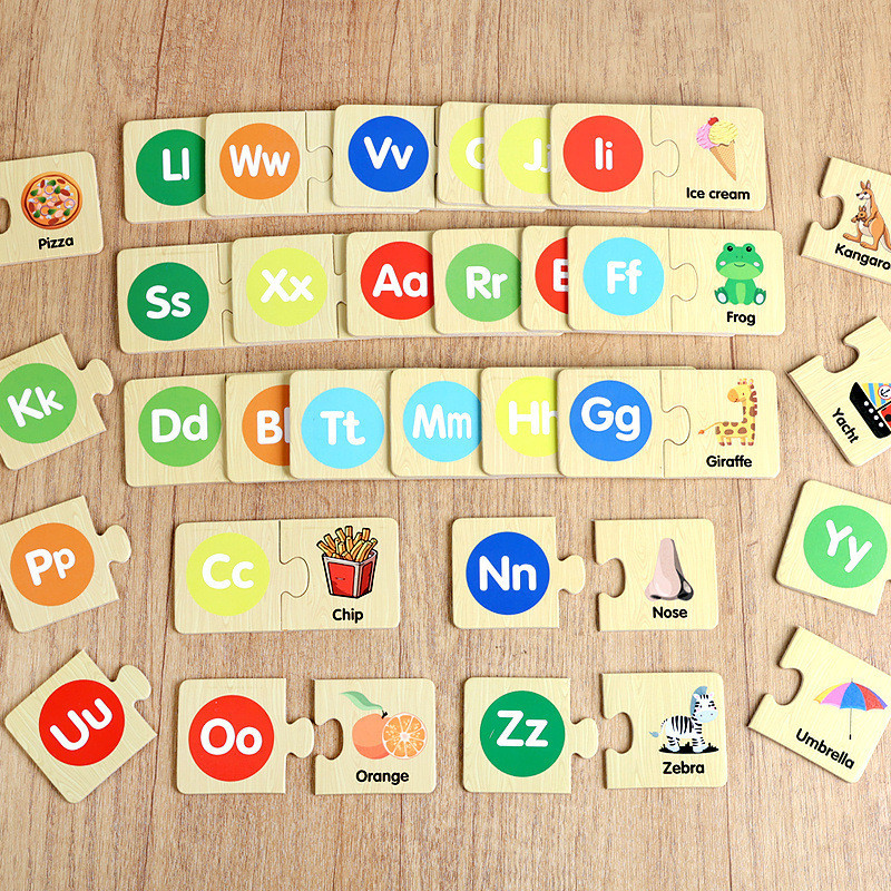Rompecabezas De Madera Para Emparejar El Alfabeto Montessori-Juego De ...
