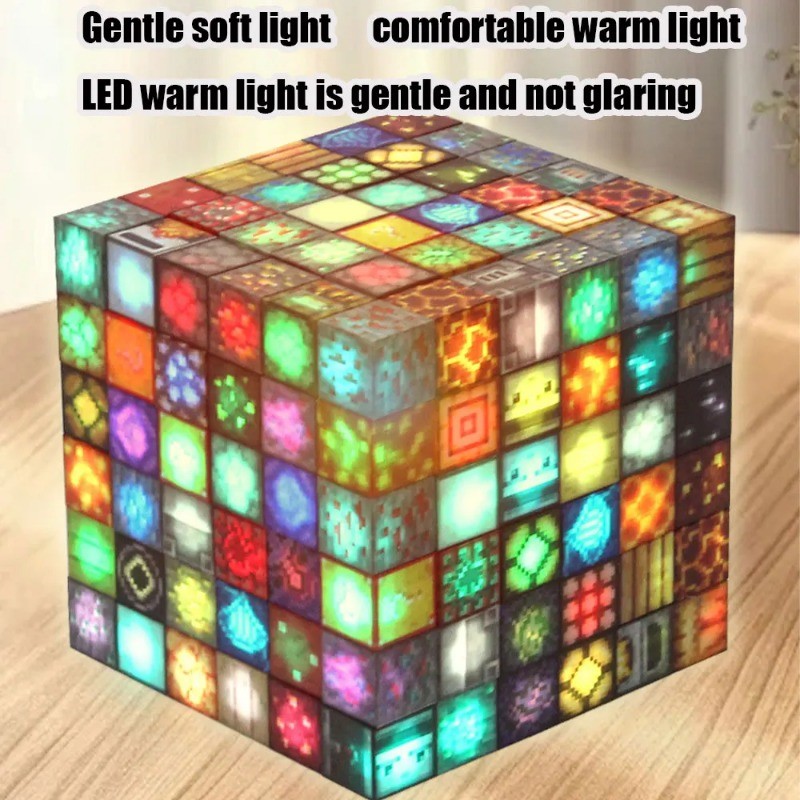 Luz Magnética Bloques De Construcción Mundo De La Mina Imán Cubo ...