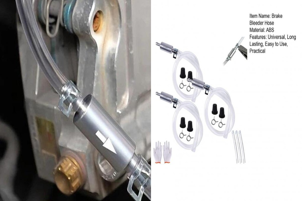 One-way Brake Bleed Valve Flexible Hose Bleeder Kit Universal Fluid with Check Tube Essential ...