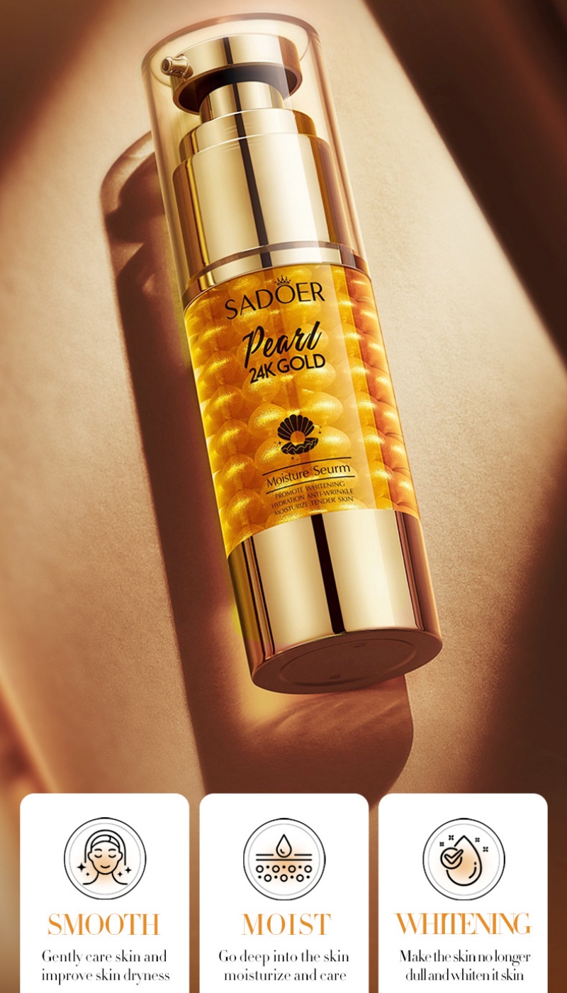 SADOER 24K Oro Perla Colágeno Suero Para Blanquear La Humedad 35g | Shopee Chile