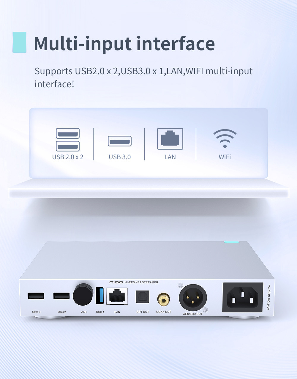 SMSL N100 Hi-Res Net streamer Soporta Todas Las Funciones De VOLUMIO ...