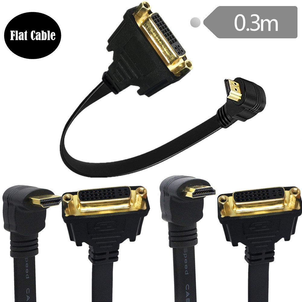Cable Corto De Extensión Dvi A Hdmi Tv Hd Hdmi De 90 Grados Macho A ...