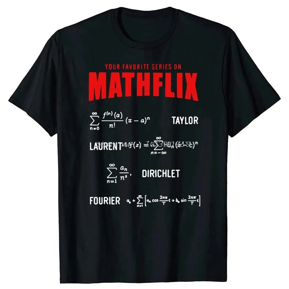 Novedad Mathflix Favorito Matemáticas Cálculo Serie Fórmulas O-Cuello Polera Gráfico Streetwear ...